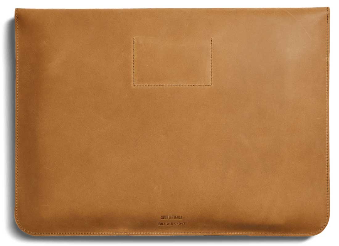 Shinola 15-Inch Utility Laptop Sleeve Chestnut Leather - 20241682-C
