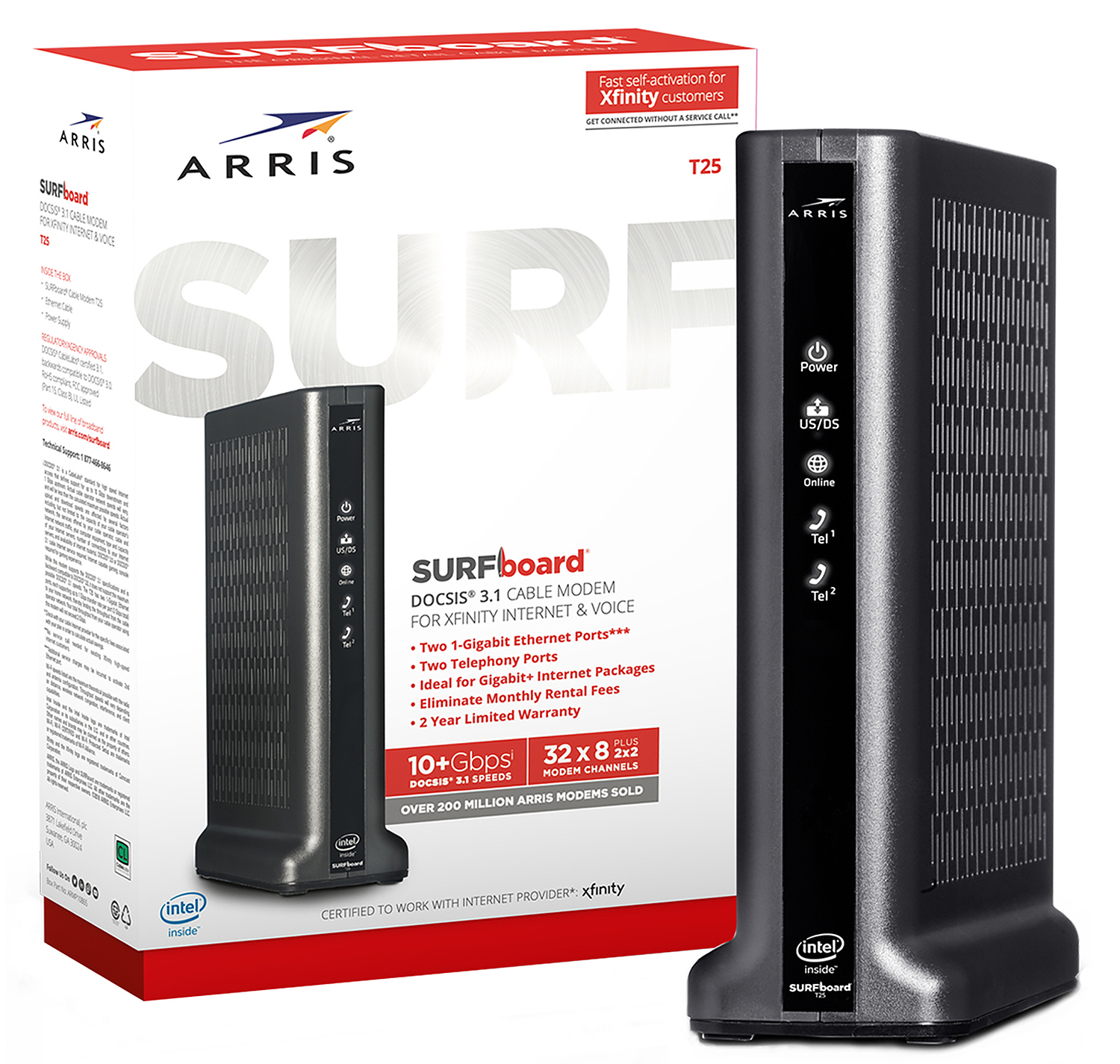 ARRIS T25 Modem with Voice | DOCSIS 3.1, Gigabit Speed | Abt