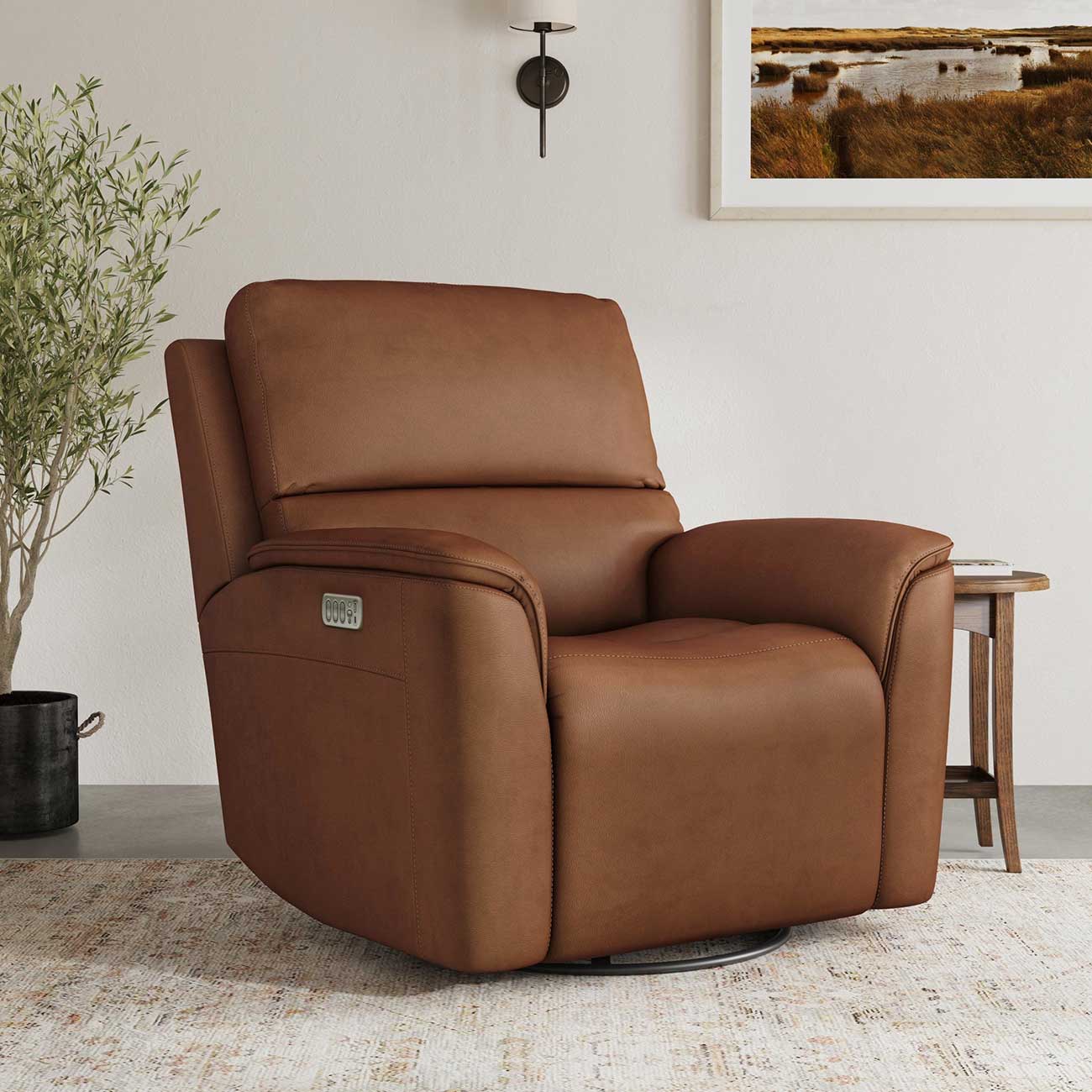 Flexsteel Henry PWR Recliner in Caramel - 1041-53P5-946-72