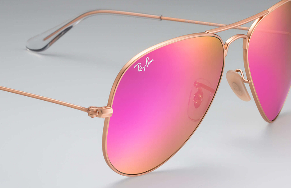Ray-Ban Aviator Gold Cyclamen Flash Sunglasses - RB3025 112/4T 58
