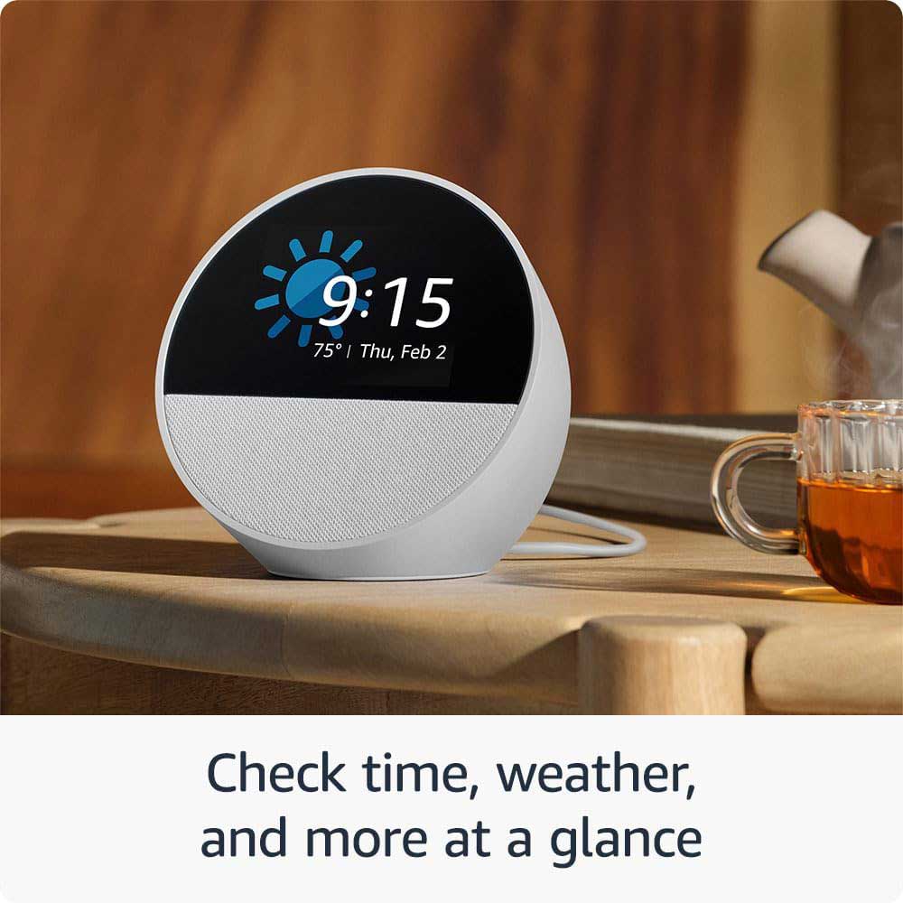 Amazon Echo Spot Smart Alarm Clock Black - B0BFC7WQ6R | Abt