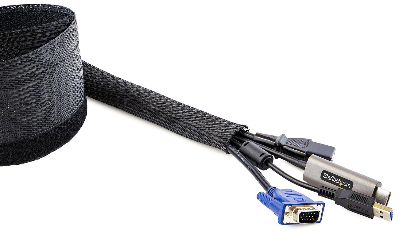 StarTech Cable Management Sleeve 10ft Trimmable - WKSTNCMFLX