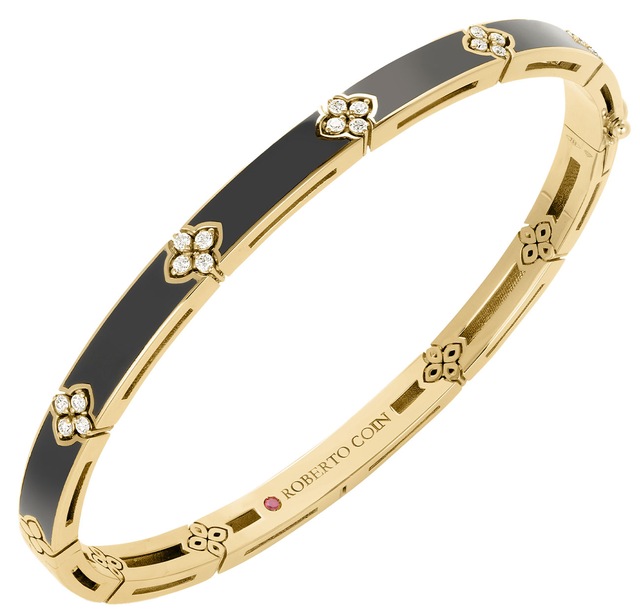Roberto Coin Love In Verona Black Enamel Bangle, 48X58 - 8883703AYBAX