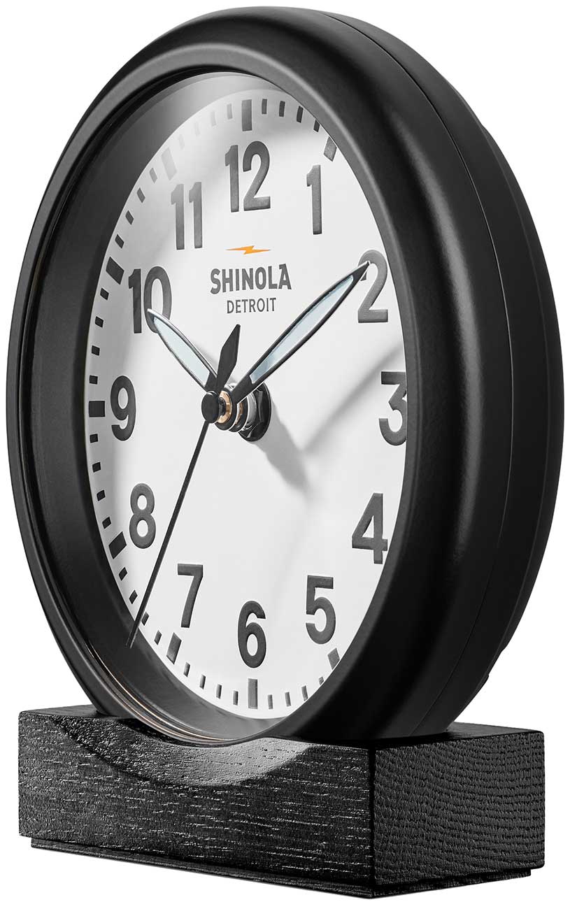 Shinola The Runwell White Dial Black 6" Desk Clock 20160078