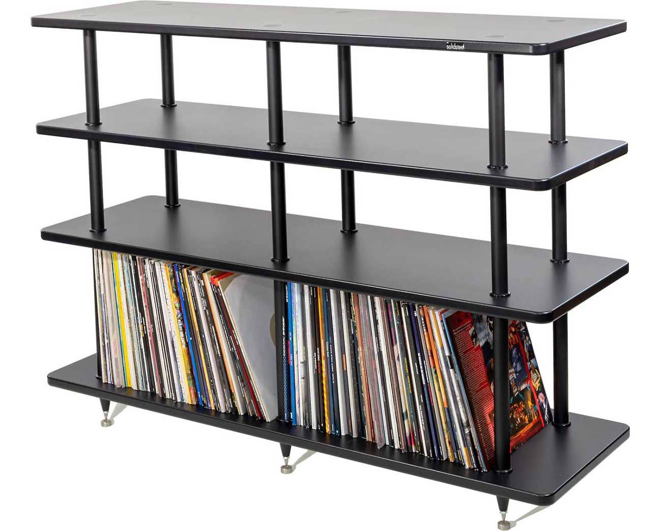 Solidsteel VL-4 Vinyl Record Storage Rack in Black - VL-4-BK