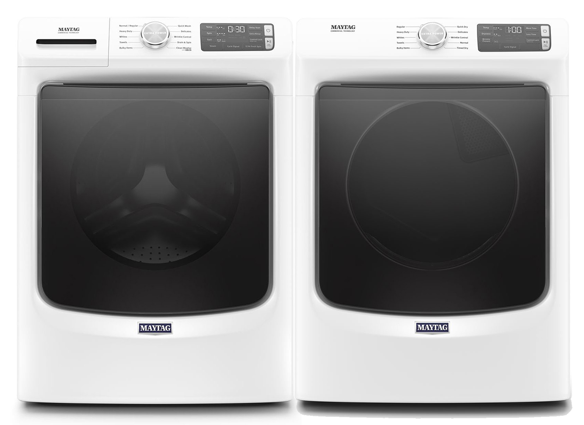 Maytag White Front Load Washer with Gas Dryer at Abt