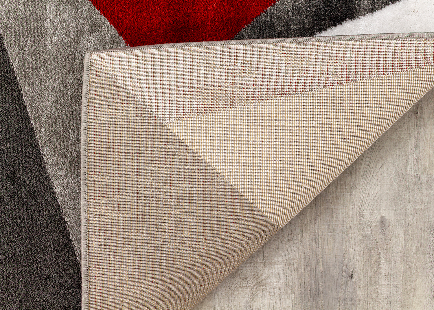 Kalora Platinum Red/Grey/Black Triangles Rug - 3397-51-240320