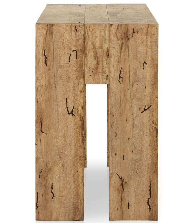Four Hands Abaso Console Table in Rustic Wormwood Oak - 229656-002
