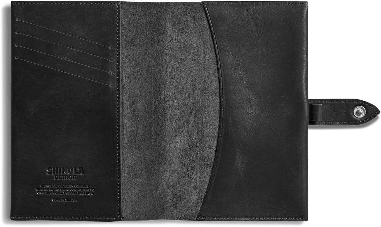 Shinola Utility Medium Journal Cover In Black Leather 20242183-B