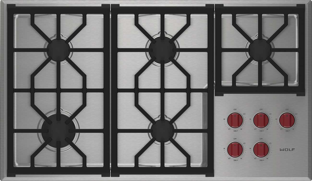 Wolf CG365P/S 36" Stainless Steel Professional Cooktop | Abt