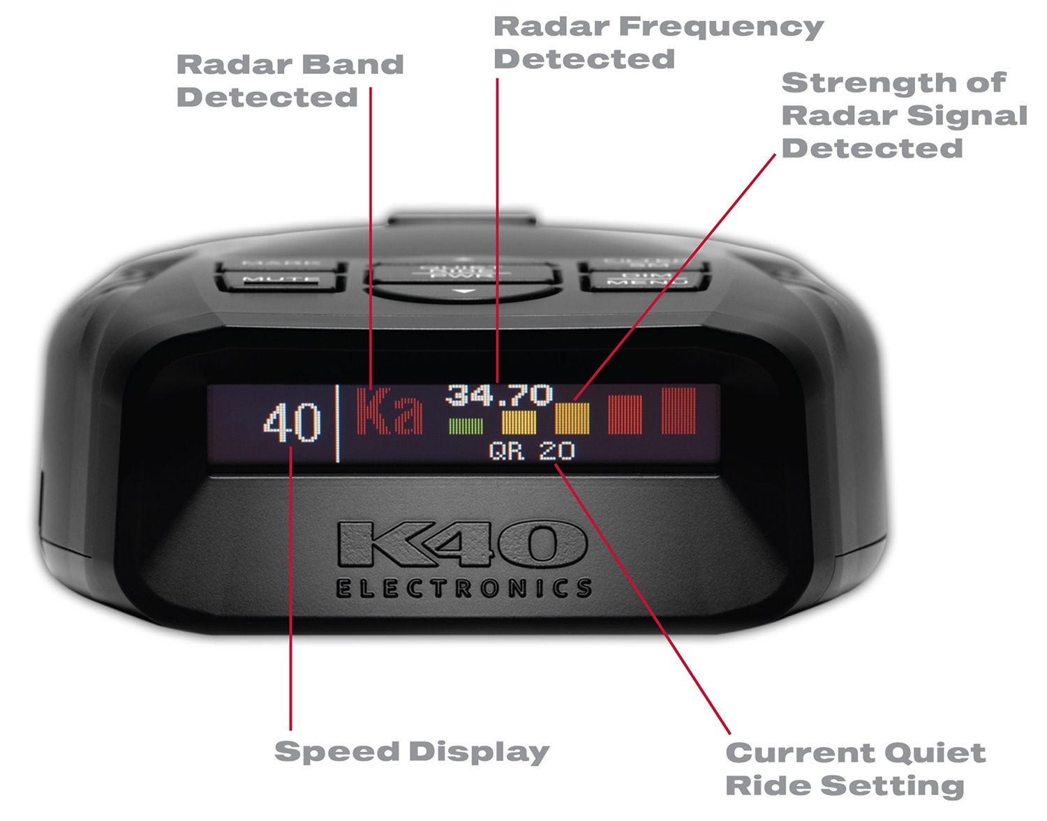 K40 Platinum100 Portable Radar And Laser Detector - K40-100