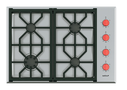 Wolf 30" Stainless Professional Natural Gas Cooktop | Abt