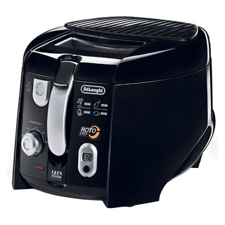 DeLonghi RotoFry Black Deep Fryer Non-Stick Interior | Abt