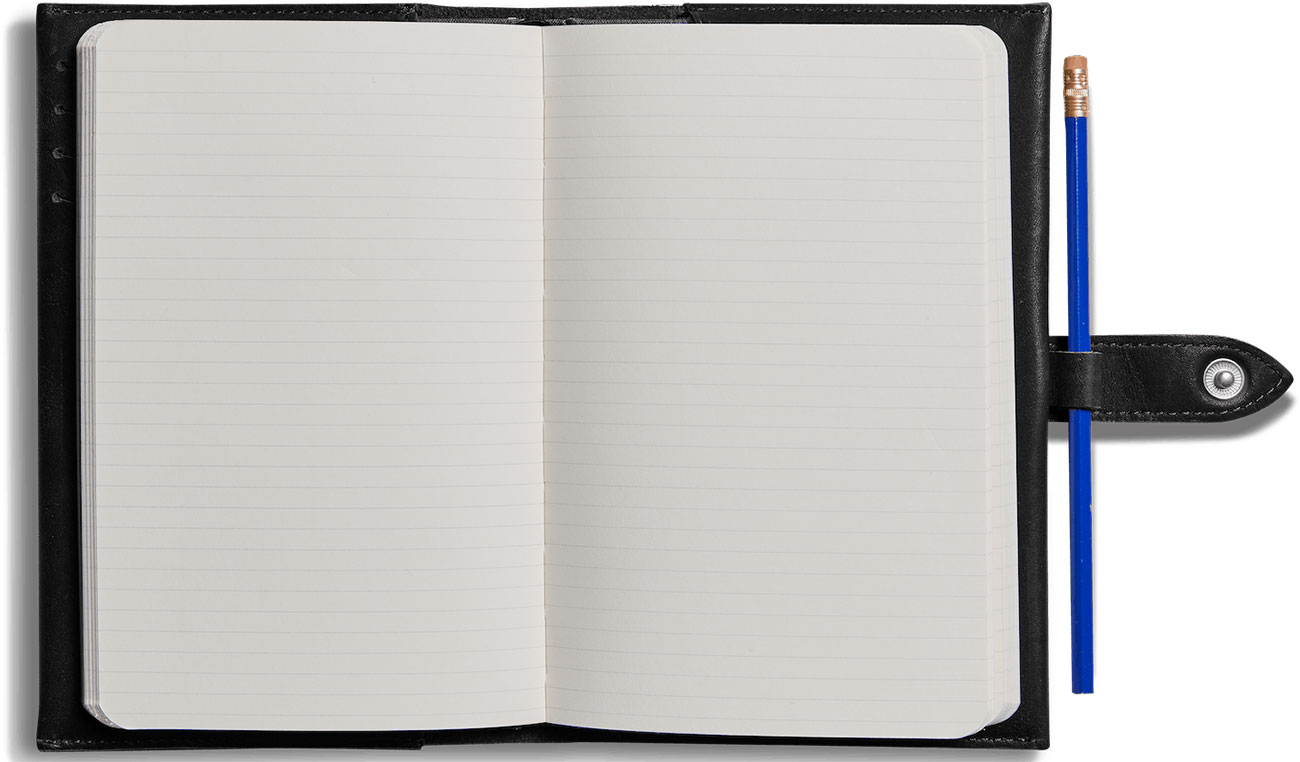 Shinola Utility Medium Journal Cover In Black Leather 20242183-B