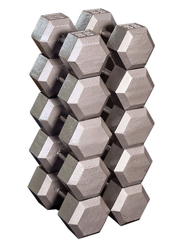 Body-Solid 650 lb Gray Iron Hex Dumbbell Set - SDS650 | Abt