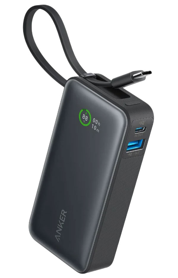 Anker Nano Power Bank w/ USB-C Cable in Black Stone - A1259H11