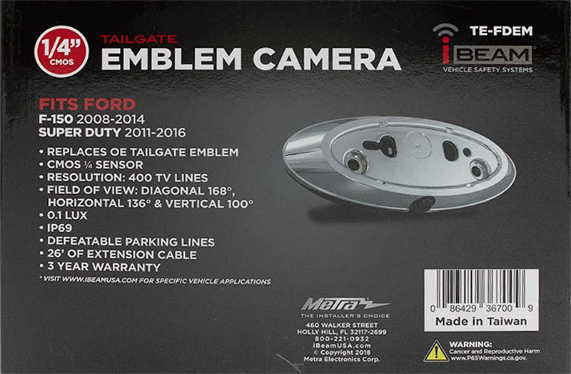 Metra Ford Emblem Replacement Back-Up Camera - TE-FDEM