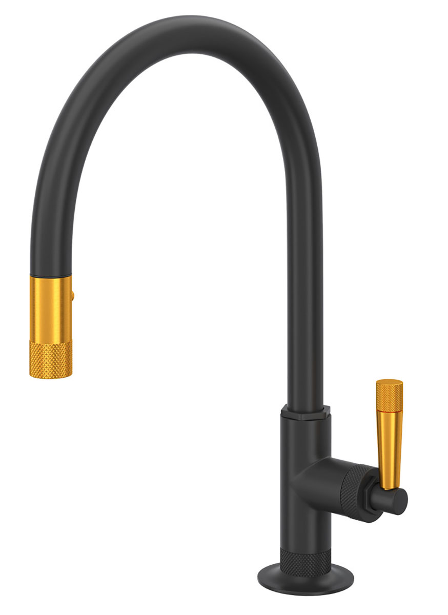 Rohl Graceline Black Faucet Gold Lever -MB7930LMMBG-2 |Abt
