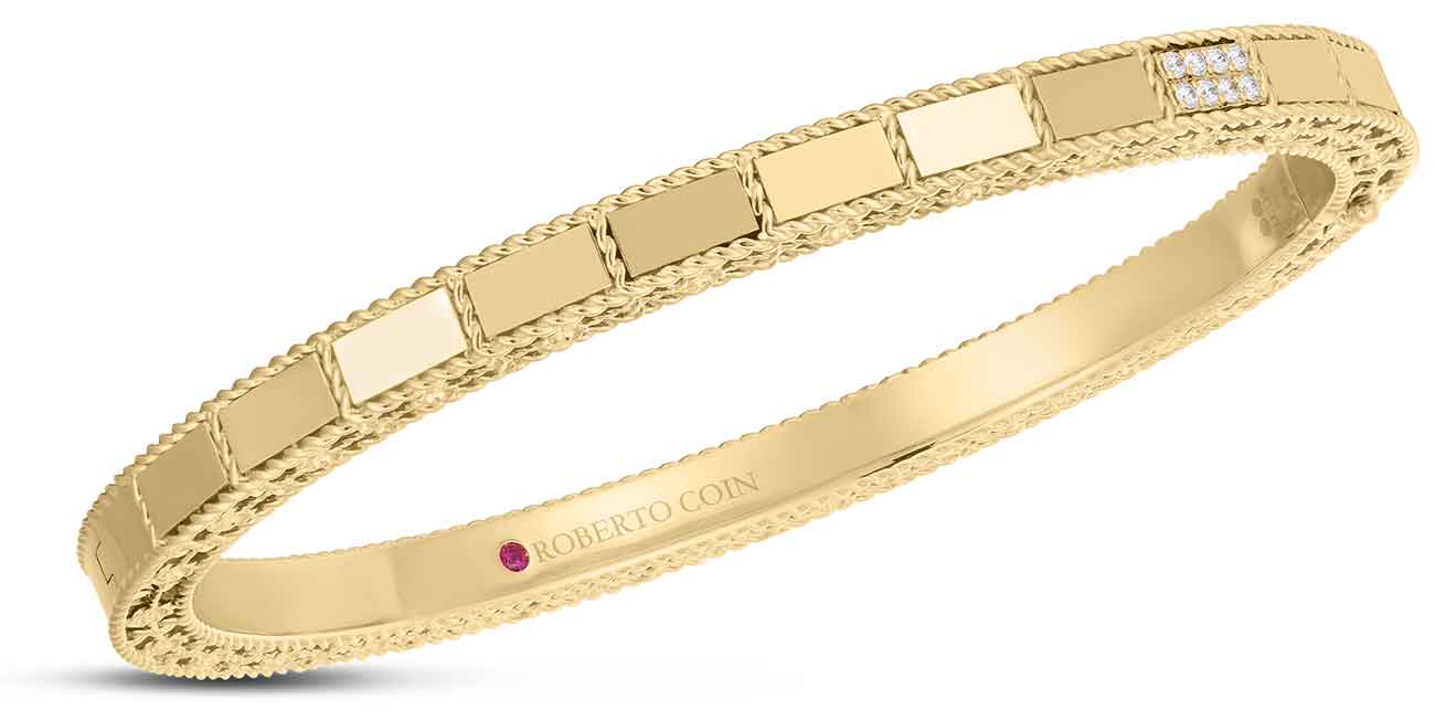 Roberto Coin Mosaic Bangle with Diamond Accents - 8883270AYBAX | Abt