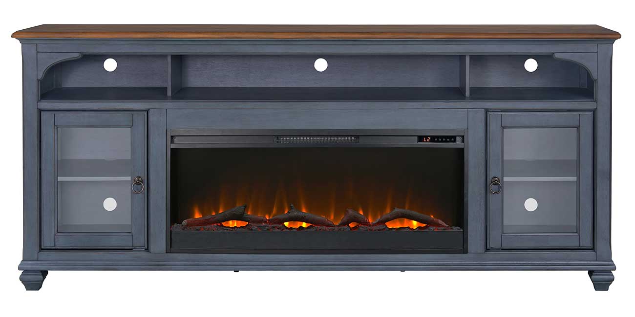 Legends Furniture Americana 86" Fireplace TV Stand in Blue - ZAMR-1986