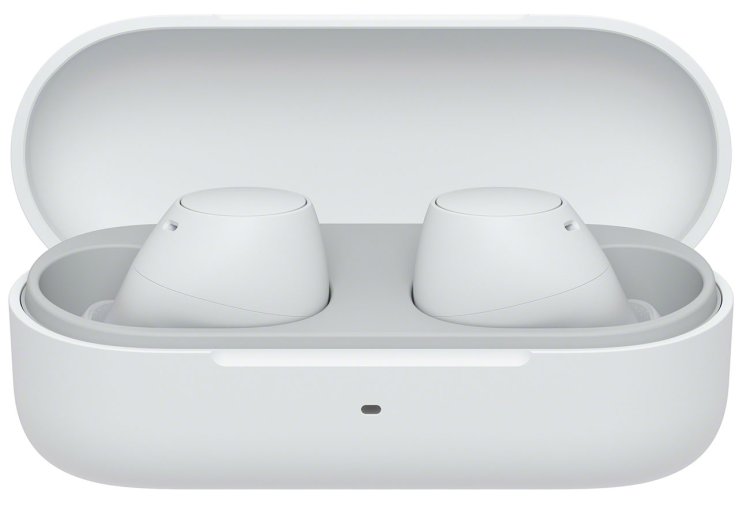 white wireless bluetooth earbuds