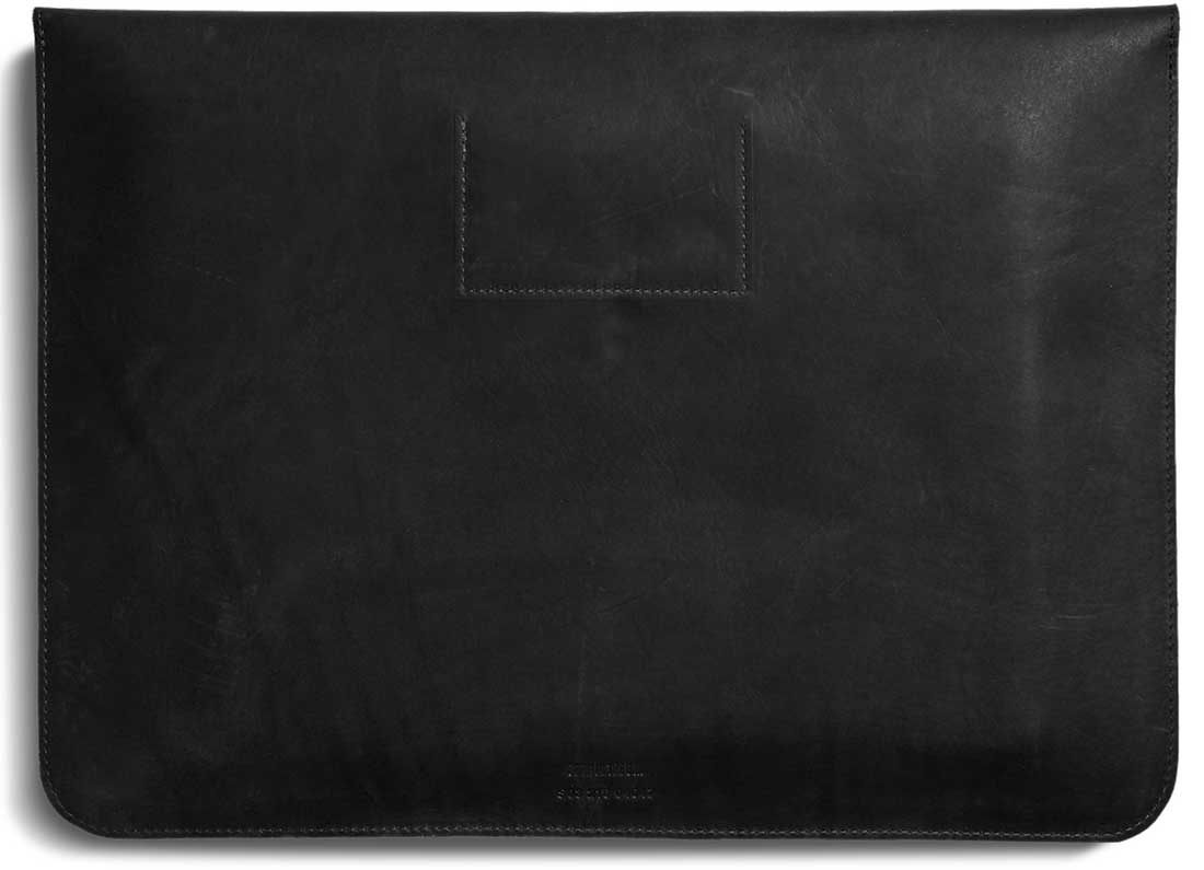 Shinola 15-Inch Utility Laptop Sleeve in Black Leather - 20241682-B