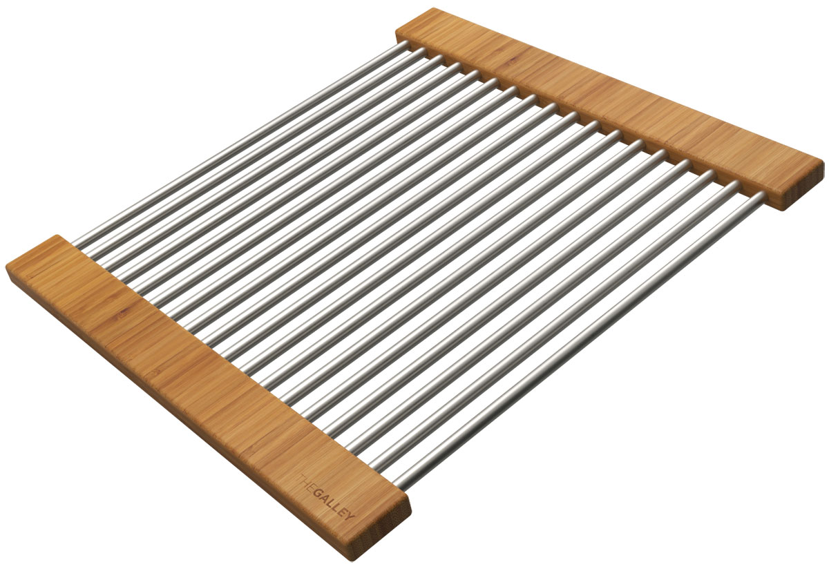 The Galley 18-Inch Dual Tier Drying Rack in Natural Golden Bamboo - DR ...