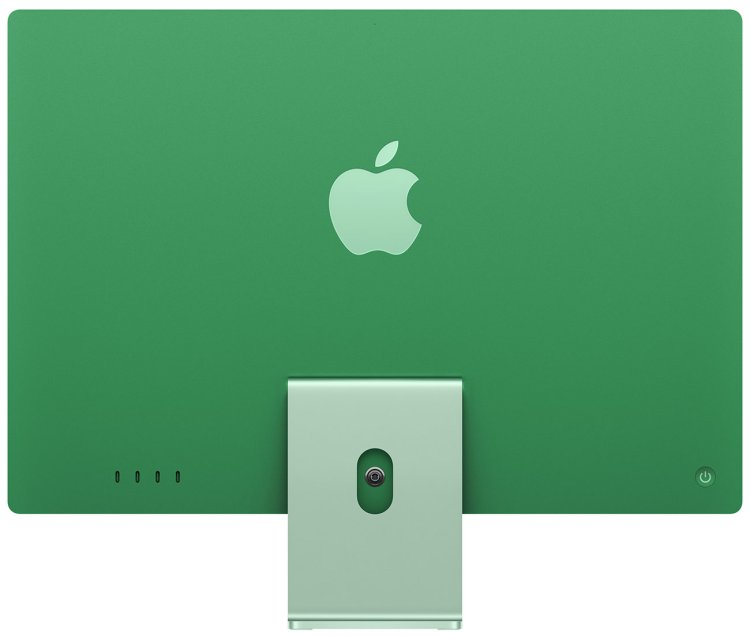 green desktop computer