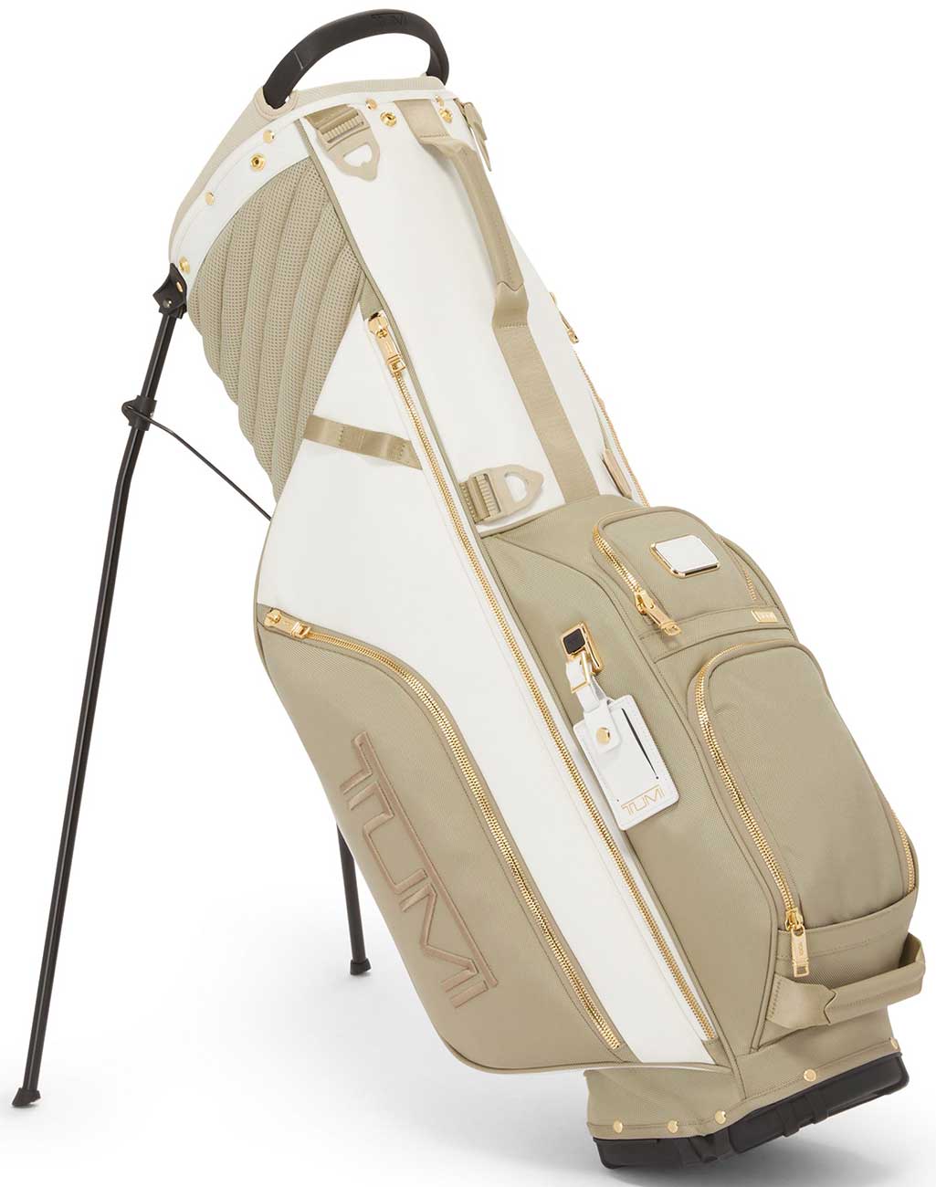 TUMI Alpha Golf Stand Bag in Off White and Tan - 148792A224