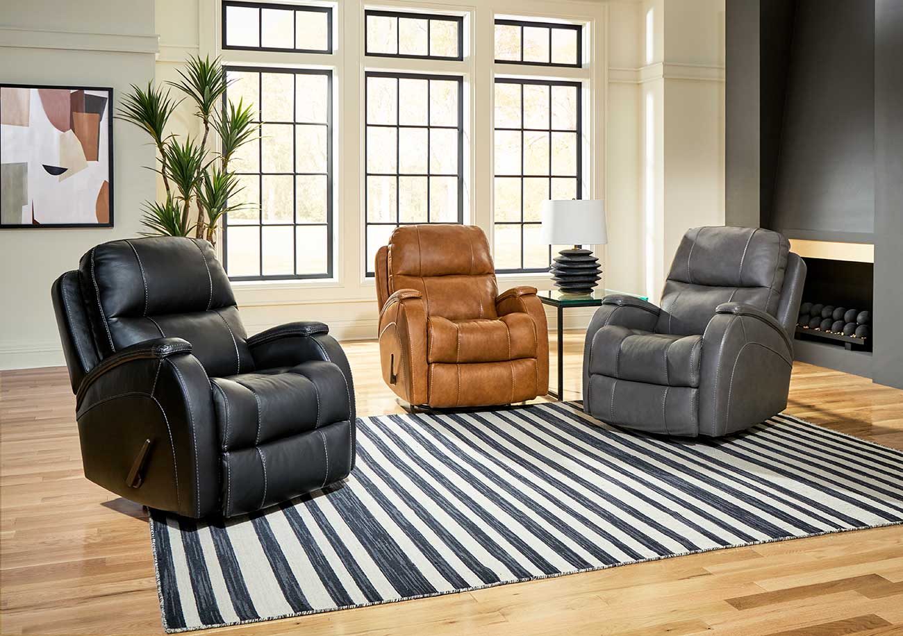 HomeStretch Phantom Manual Recliner in Saddle Brown Leather - 214-93-15