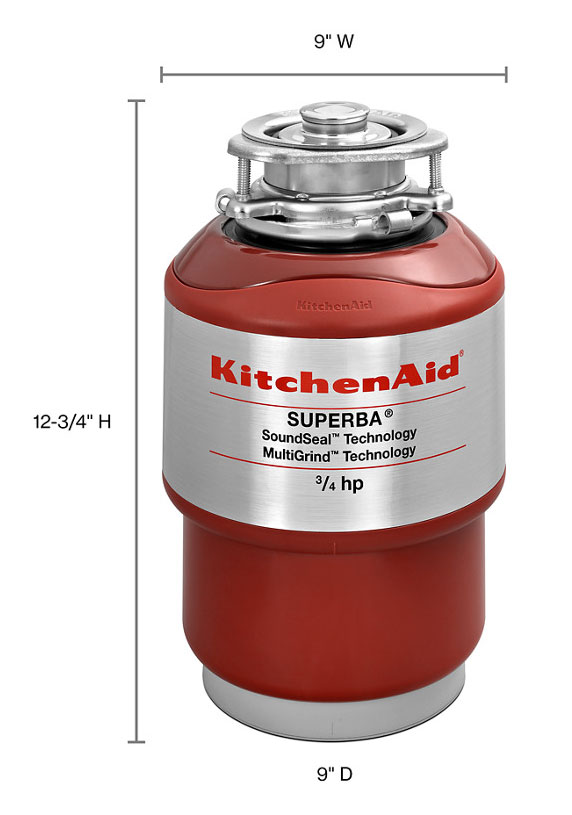 KitchenAid 3/4 HP Continuous Garbage Disposal - KCDS075T