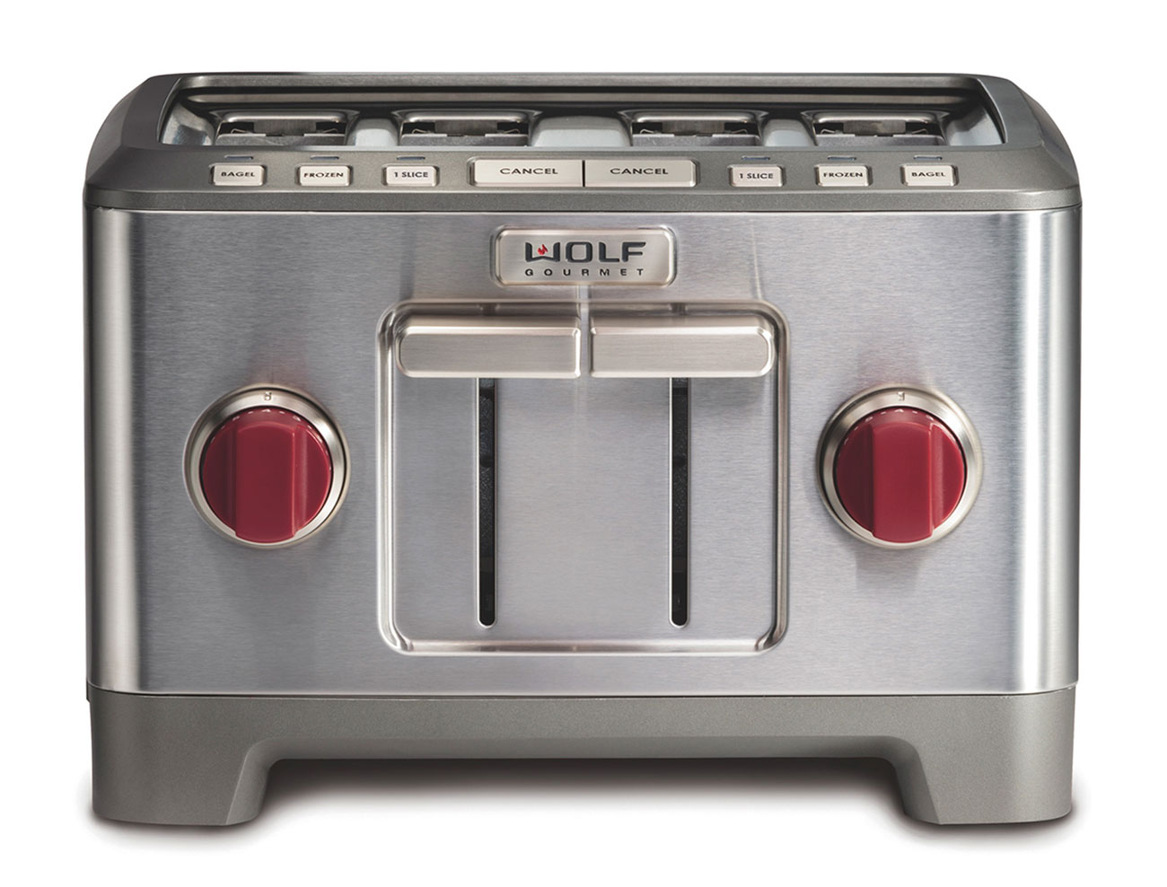 Wolf Gourmet 4 Slice Toaster in Stainless Steel w/ Red Knobs Deals and ...