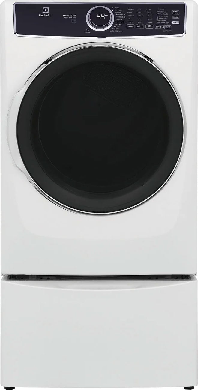 Electrolux ELFE7637AW 8 Cu. Ft. White Steam Electric Dryer | Abt