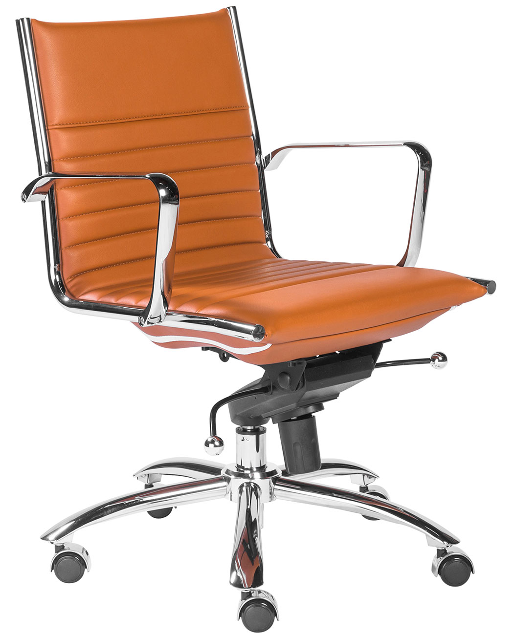 Euro Style Dirk Cognac/Chrome Low Back Office Chair 00674COG