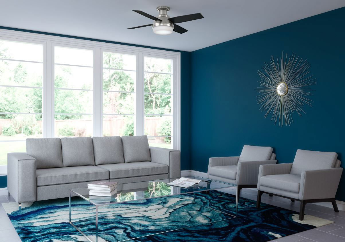 Hunter 44" Dempsey Brushed Nickel Ceiling Fan - 59243 | Abt