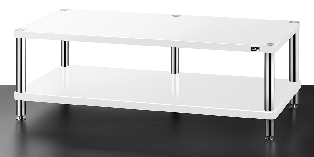 Solidsteel Rack High-End Design for TVs in Gloss White - HW2LWH