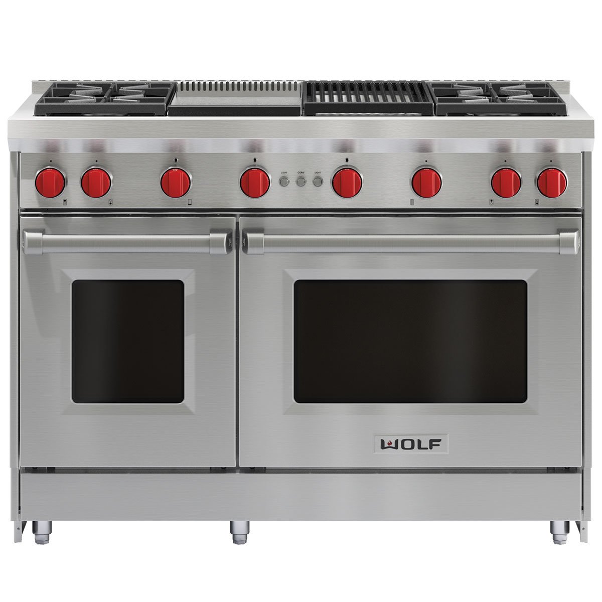 Wolf 48 In. Stainless Steel Gas Range GR484CG-LP | Abt