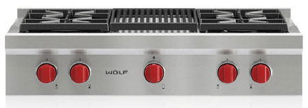 Wolf 36" Stainless Gas Rangetop SRT364C | Abt