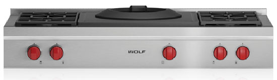 Wolf 48" Stainless Liquid Propane Rangetop SRT484W-LP | Abt
