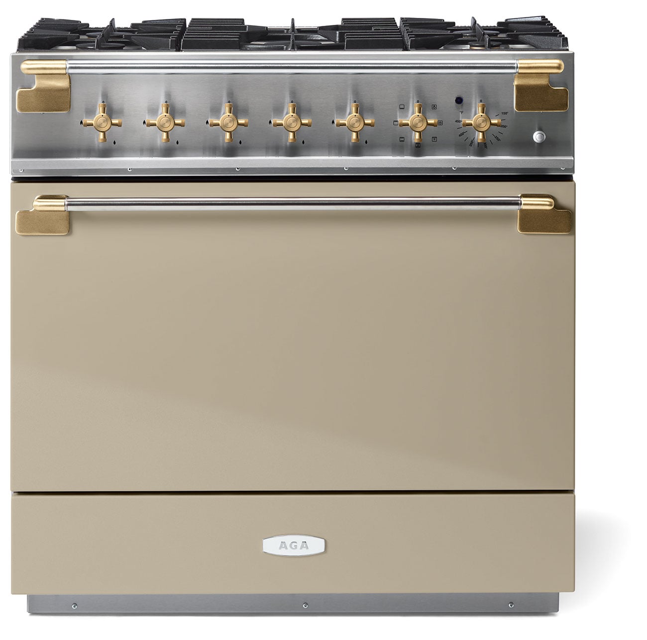 AGA Elise Dual Fuel Range 36-In Antique Brass in Fawn - AEL361DFABFWN