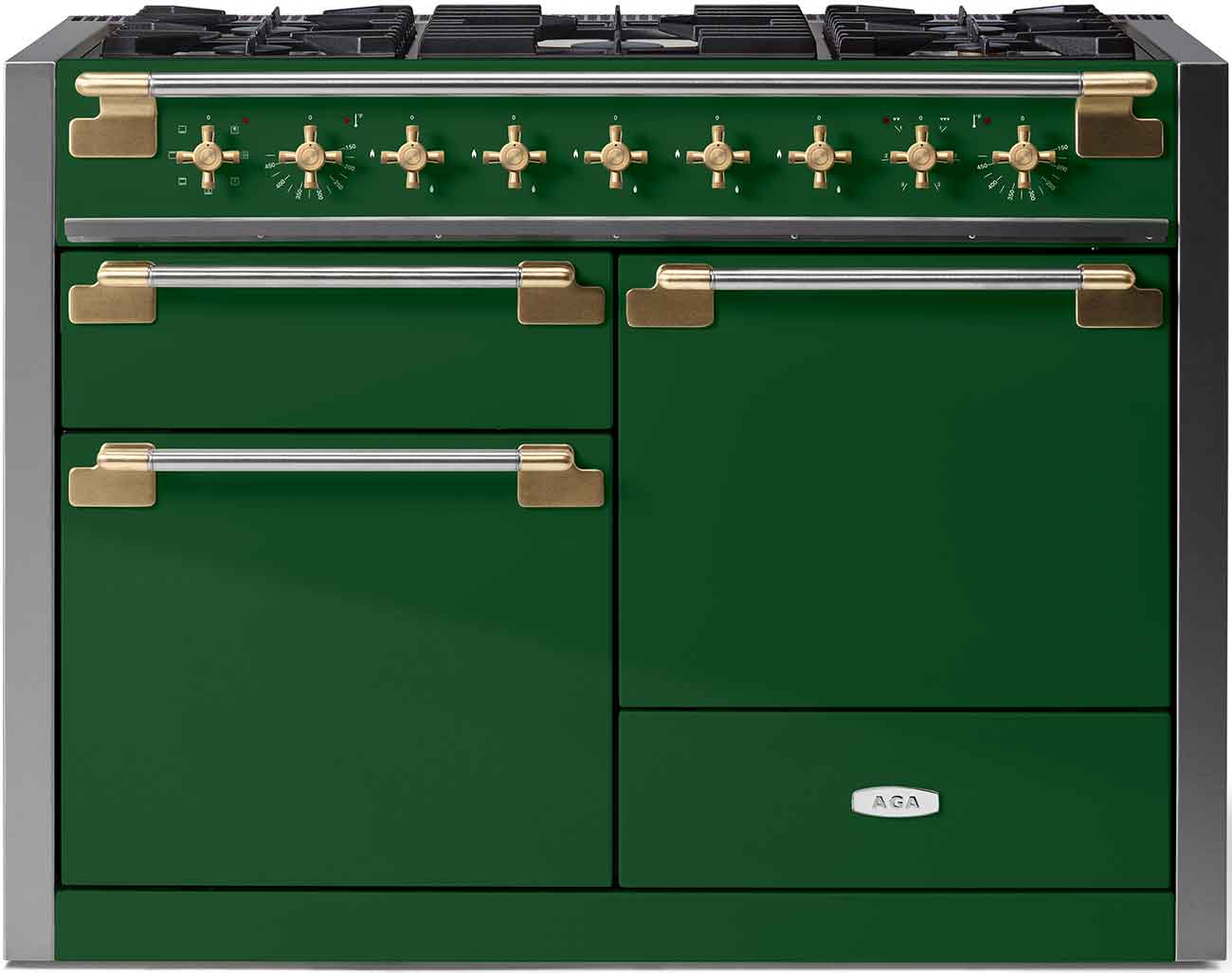 AGA Elise Dual Fuel Range 48-Inch in Cornwall Green - AEL481DFABCWG