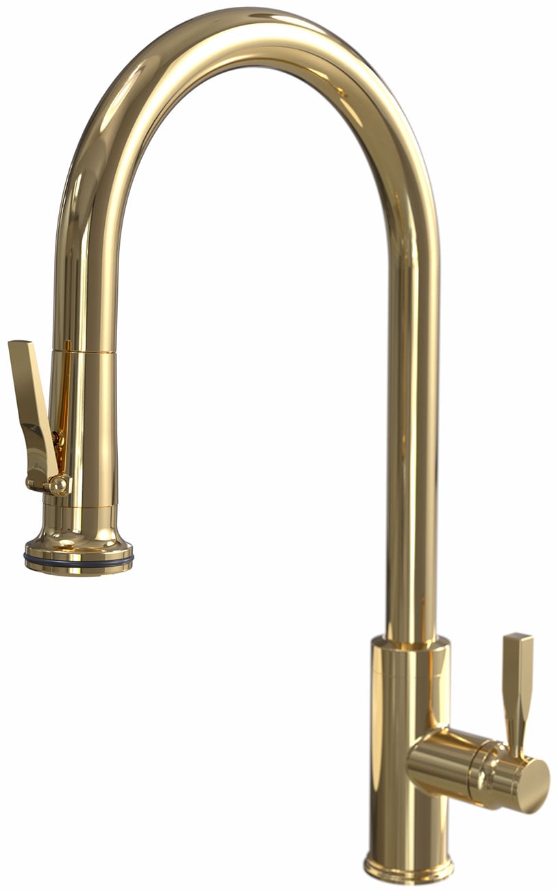 Aspect Lurano Pulldown Faucet Lever Sprayer, Polished Brass