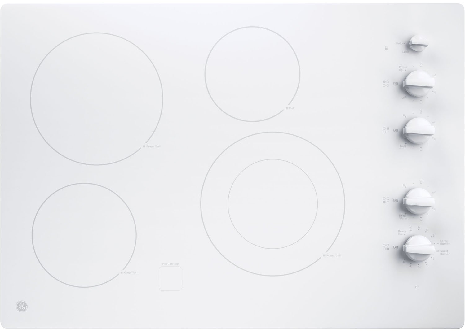 GE 30" White Electric Cooktop JP3530TJWW | Abt