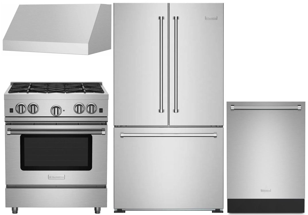 BlueStar Counter Depth Refrigerator with 30" Gas Range | Abt