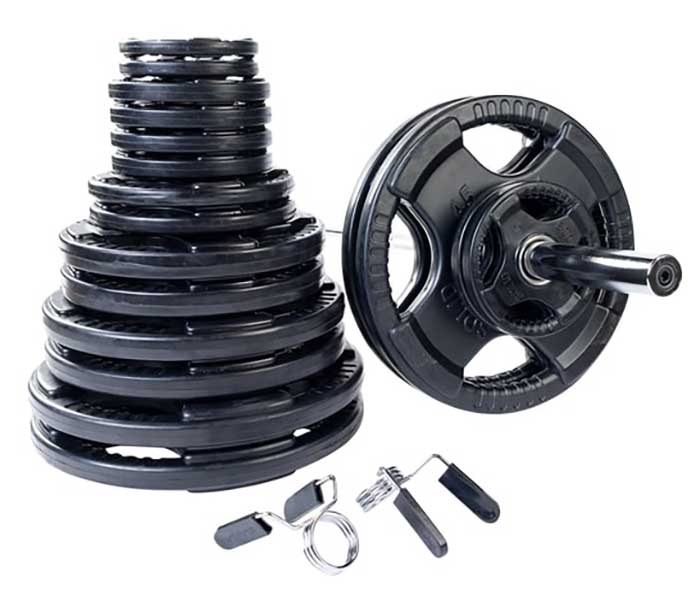 Body-Solid Plates Set Olympic Rubber Grip 400 Lbs. - OSR400S | Abt