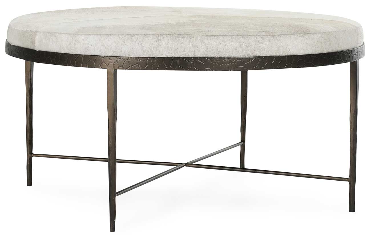 Classic Home Bose Hide Round Coffee Table in Dusty Cream - CH-51011899