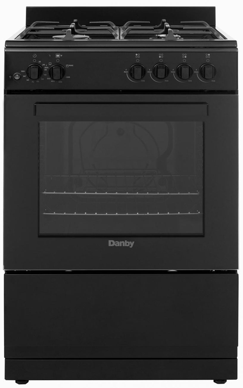 Danby Freestanding Gas Range 24-Inch in Black - DR24V1BGLP
