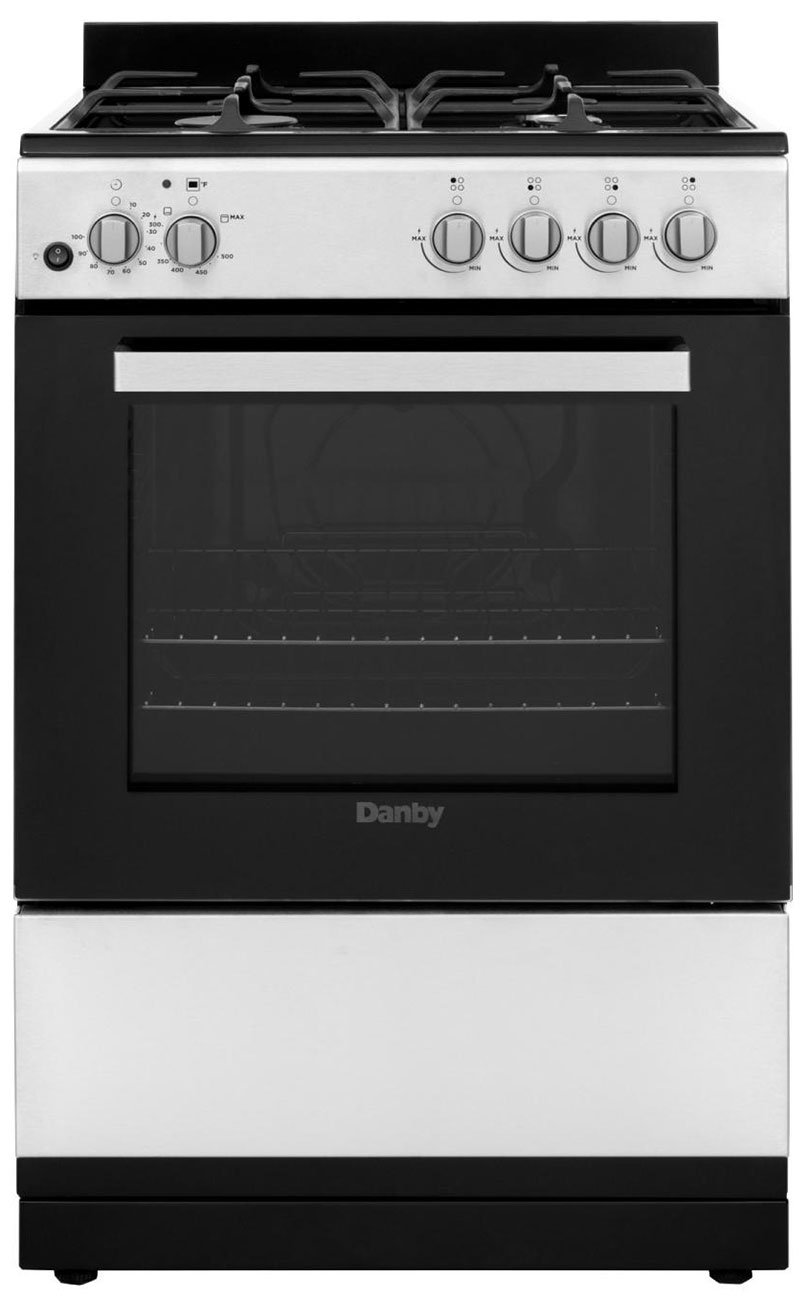 Danby Freestanding Gas Range 24-Inch in Stainless Steel - DR24V1BSSGLP