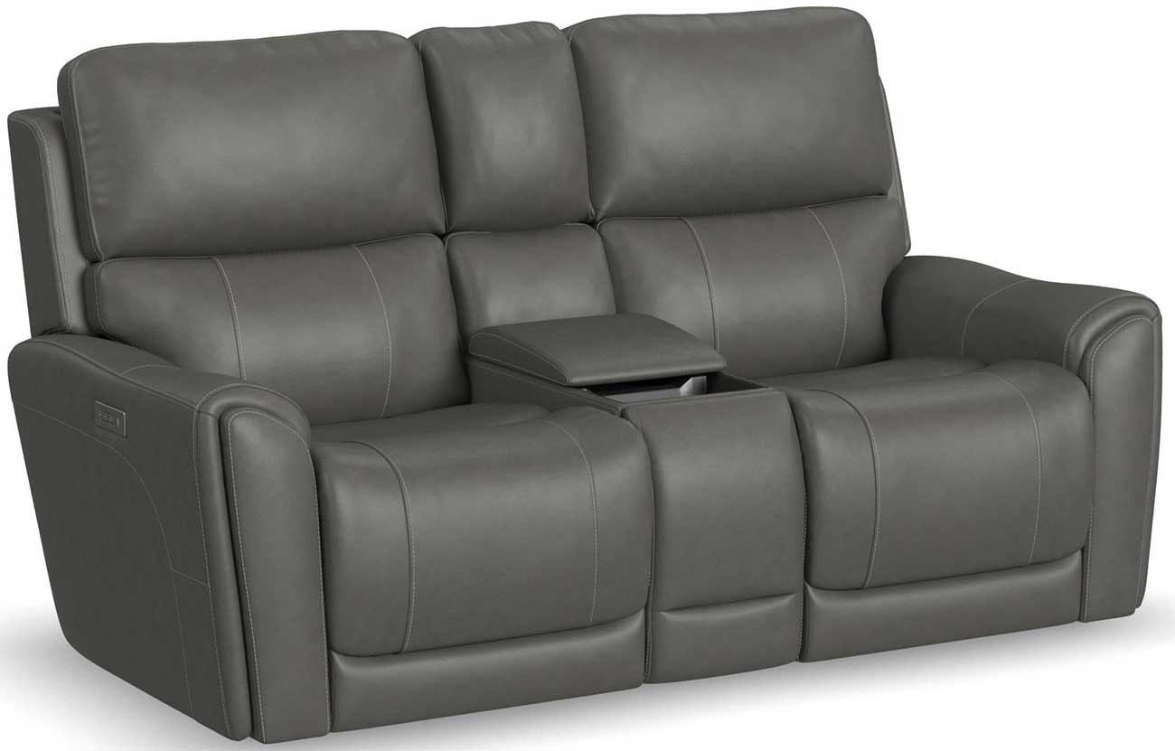 Flexsteel Carter Power Reclining Loveseat in Smoke - 1587-64PH-886-02