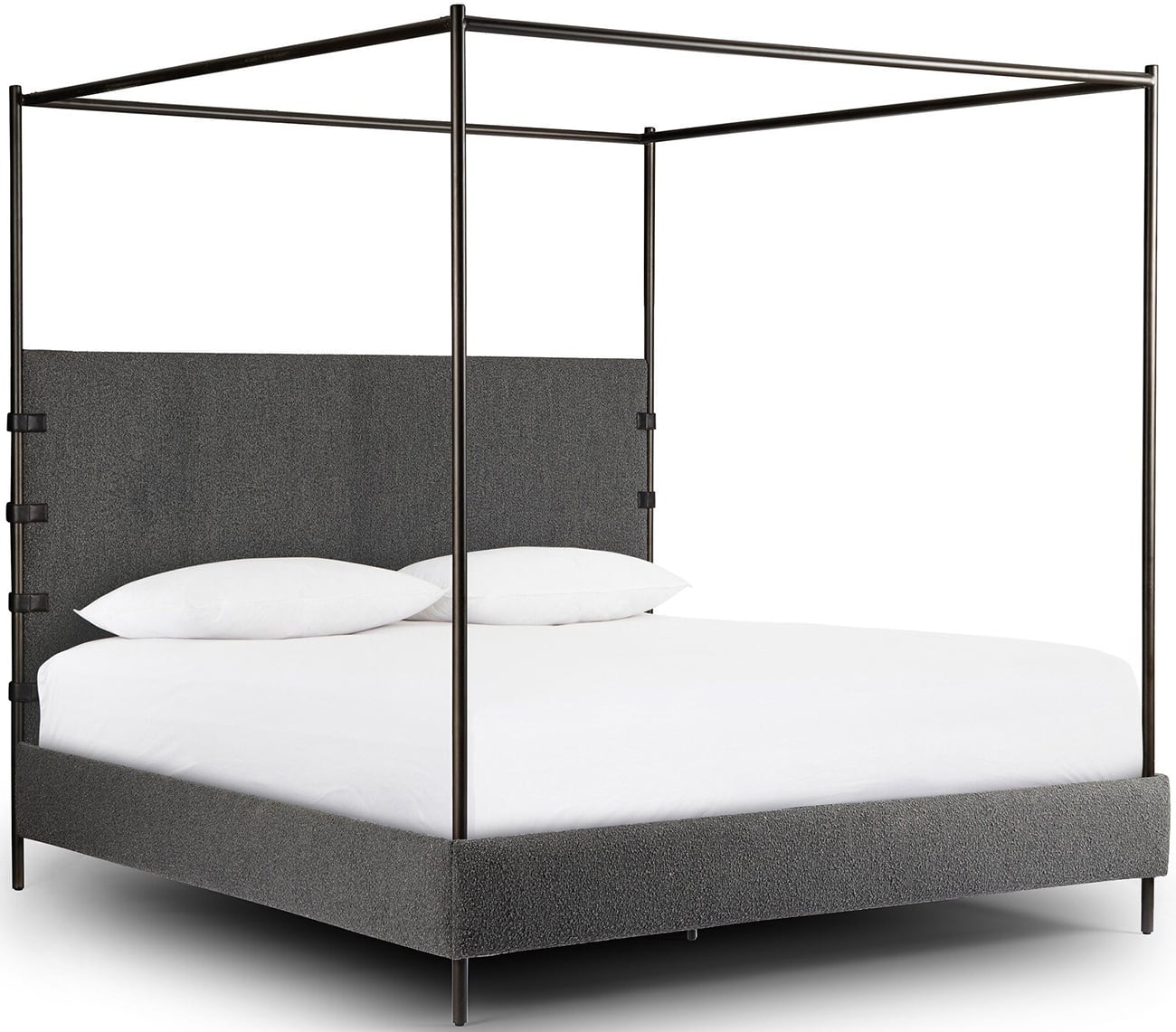 Four Hands Anderson Canopy Bed - Queen - in Knoll Charcoal - 242944-003